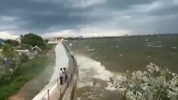 அலையடிக்கும் புழல் ஏரி...சென்னைக்கு தண்ணீர் பஞ்சம் வர வாய்ப்பே இல்லை ...