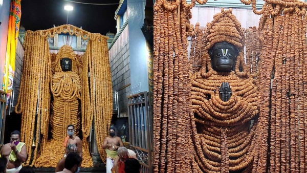 அனுமன் ஜெயந்தி கோலாகலம்..100008 வடை மாலையில் ஜொலித்த நாமக்கல் ஆஞ்சநேயர் ...