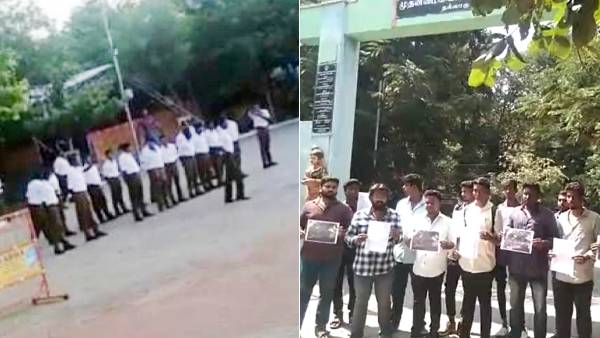 பெரும் பரபரப்பு.. மதுரை பள்ளியில் ஆர்எஸ்எஸ் பயிற்சி! கொந்தளித்து திரண்ட இளைஞர்கள் - DYFI ...