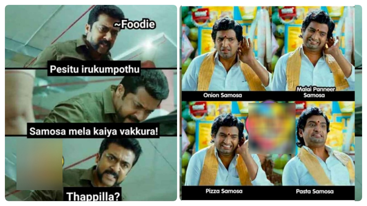 பேசிட்டு இருக்கும்போதே.. சமோசா மேல கைய வைக்கிறியே.. இது தப்பில்ல ...